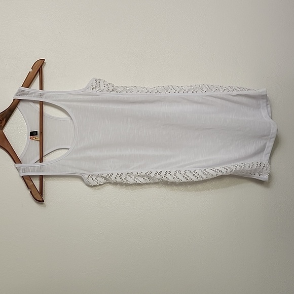 Sister | Tops | White Razorback Tank With Lace Embellishments | Poshmark